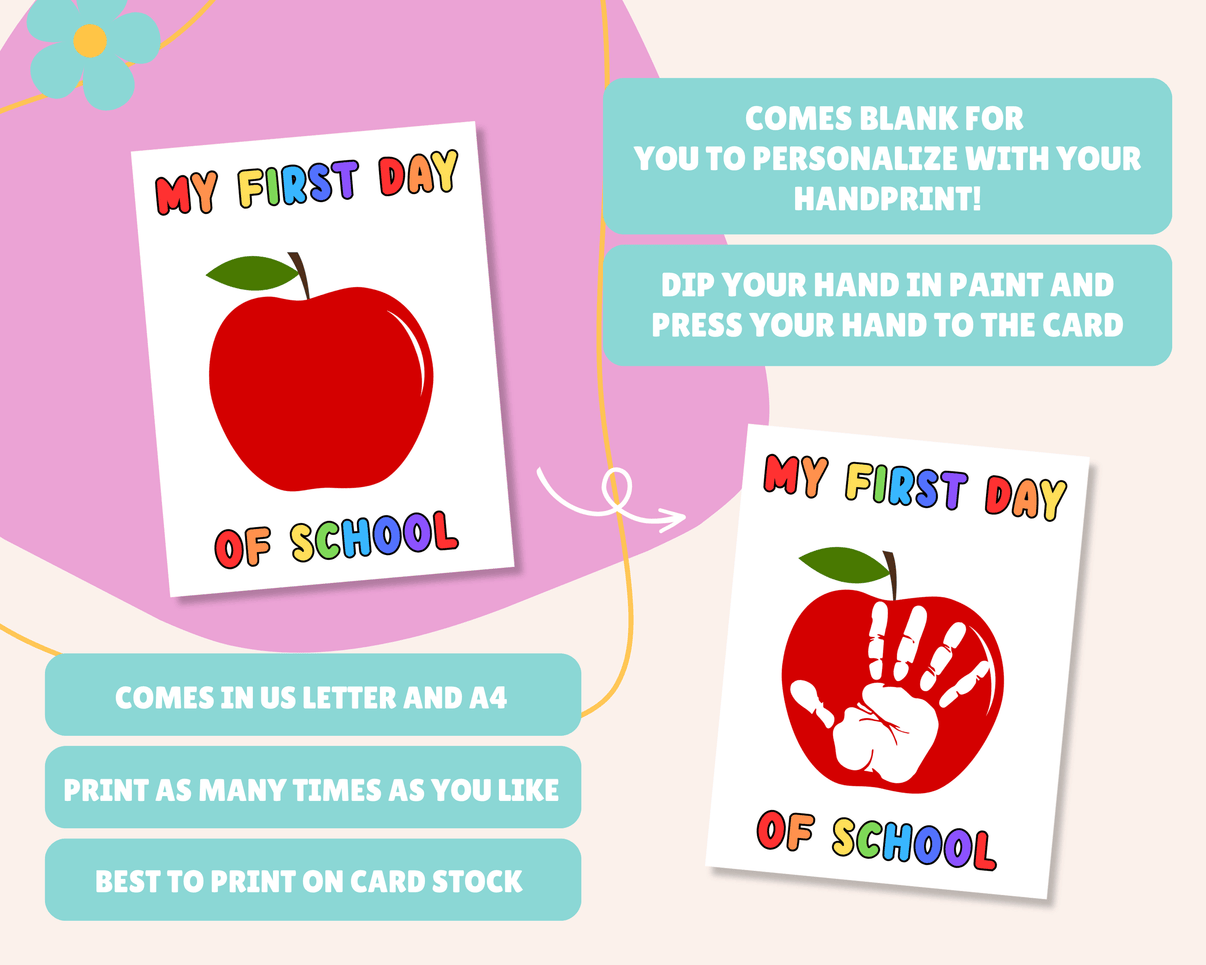 First Day Of School Handprint Craft – Crafty Kids Printable