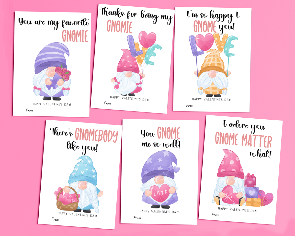Editable Gnome Valentine Cards for Kids Classroom Valentine – Crafty ...