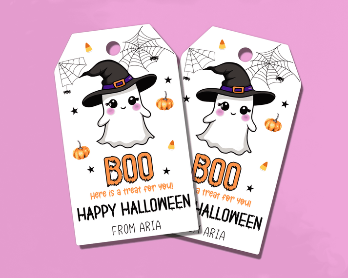 Ghost Boo Happy Halloween Gift Tags – Crafty Kids Printable
