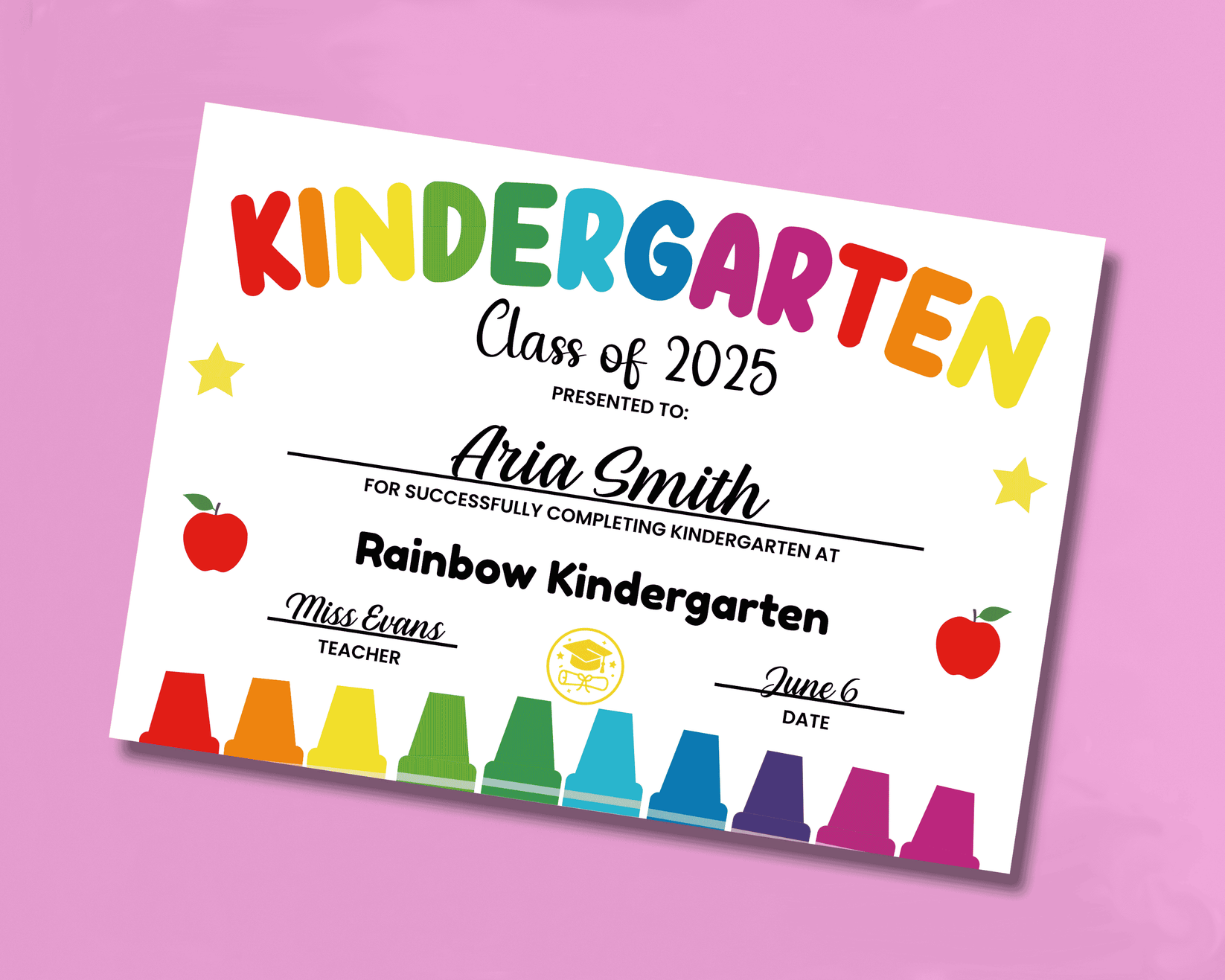 EDITABLE Last Day of Kindergarten Certificate – Crafty Kids Printable