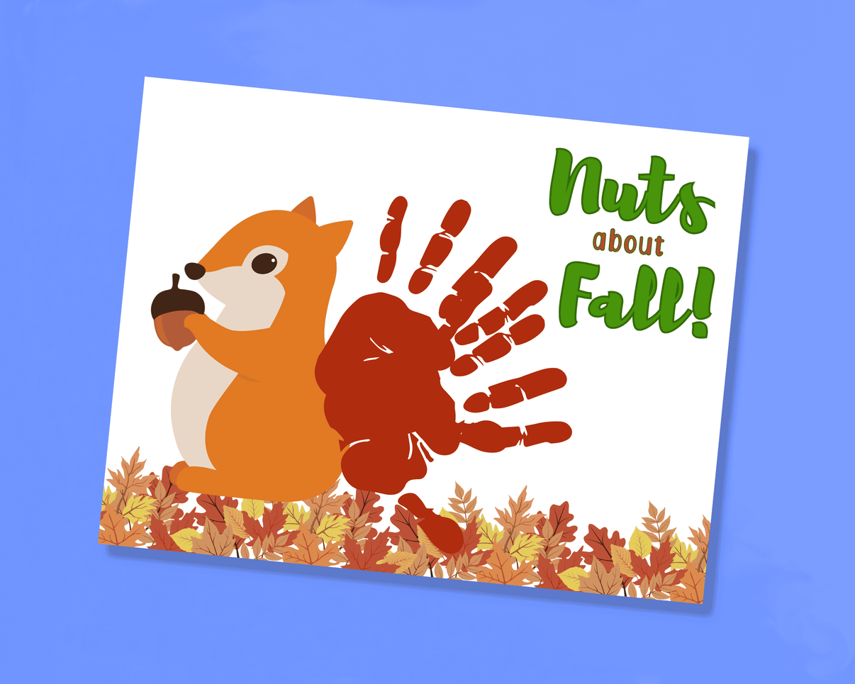 Nuts about Fall Handprint Craft – Crafty Kids Printable