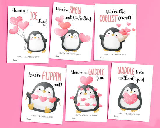 Editable Penguin Valentine Cards for Kids Classroom Valentine – Crafty ...