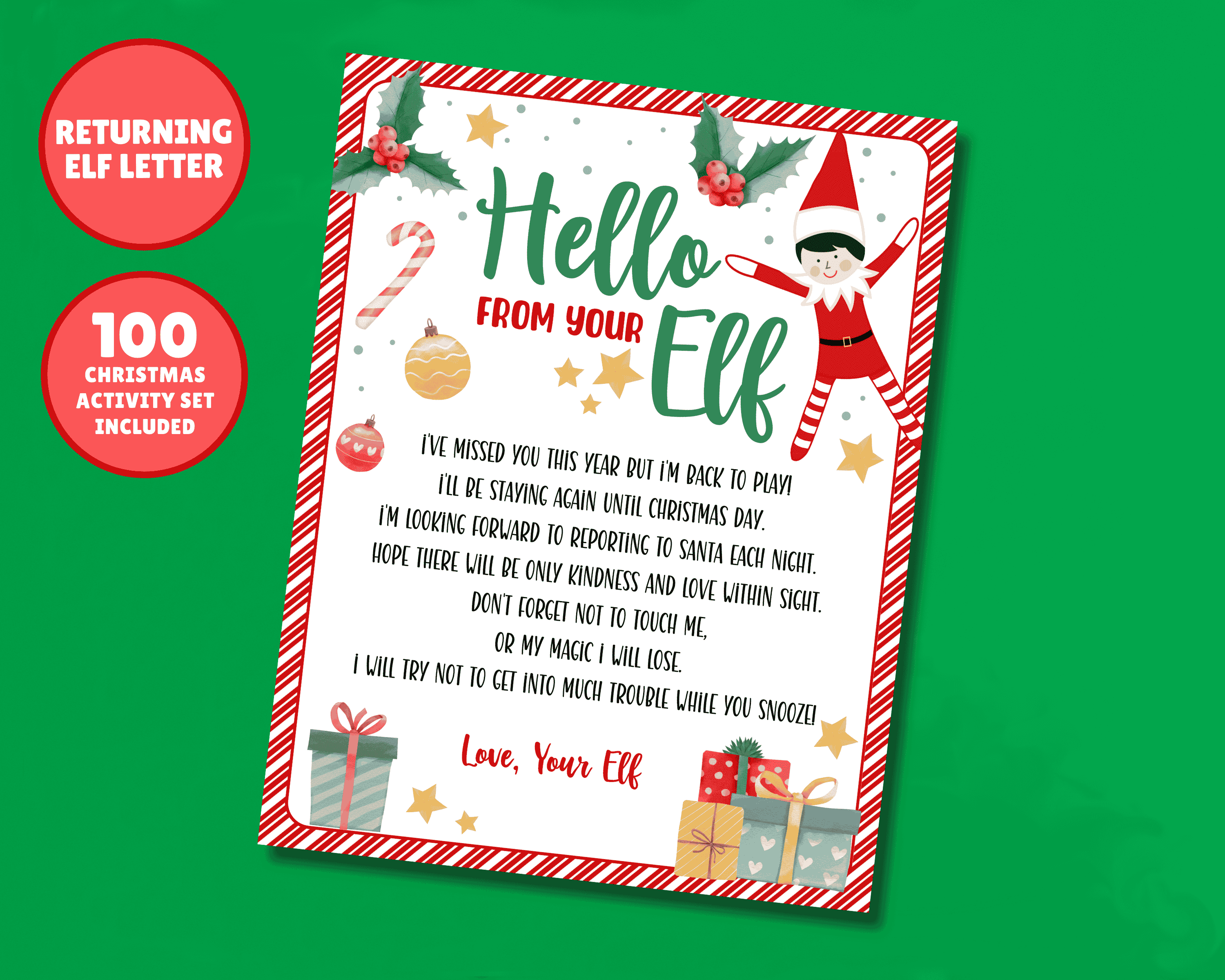 EDITABLE Returning Elf Hello Letter – Crafty Kids Printable