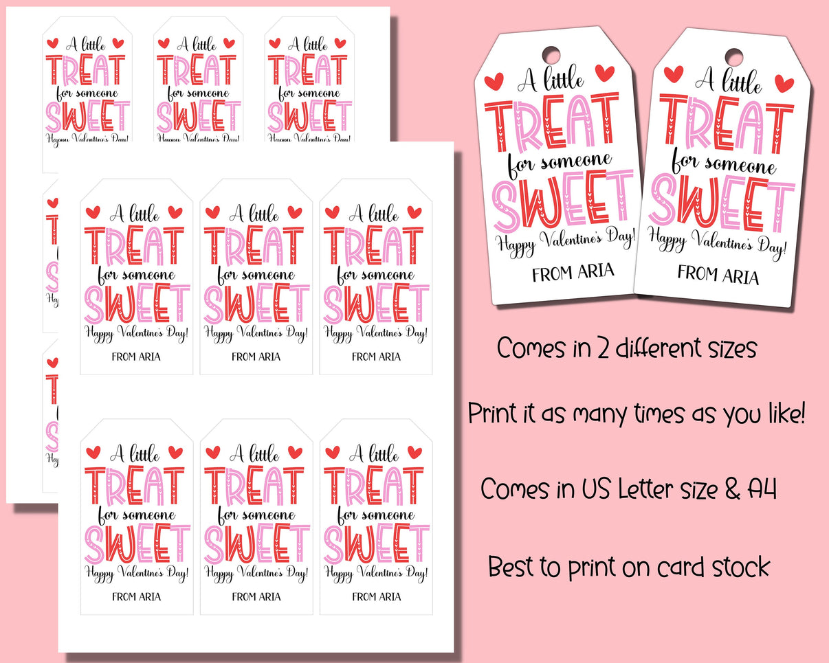 EDITABLE Valentine Gift Tags, Printable Kids Valentine Tags, Classroom ...