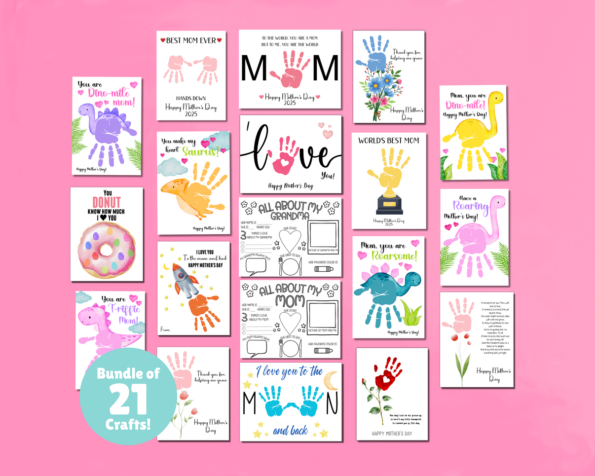 Mother's Day Handprint Art & Activity Bundle – Crafty Kids Printable