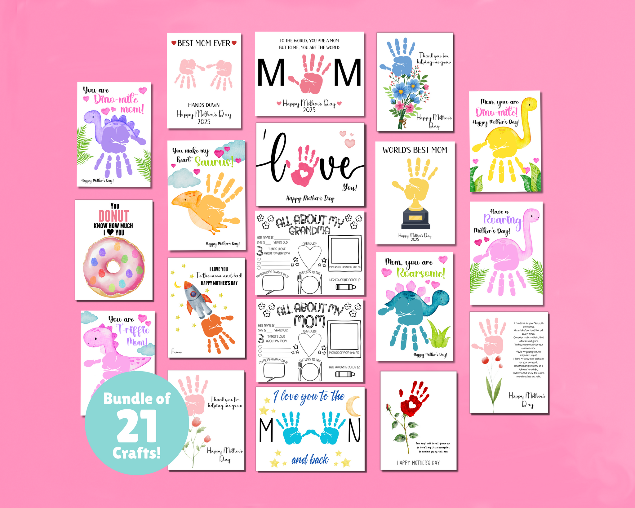Mother's Day Handprint Art & Activity Bundle – Crafty Kids Printable